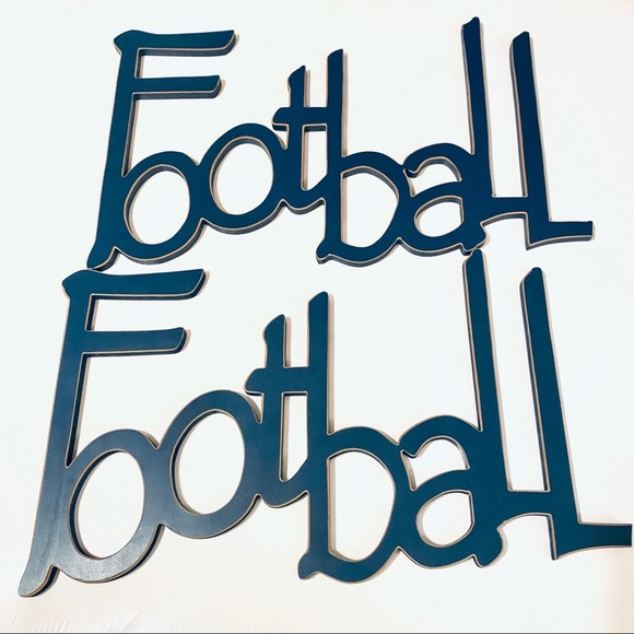 Wall Decor | Football Word Blue Wooden Letters Wall Decor | Poshmark